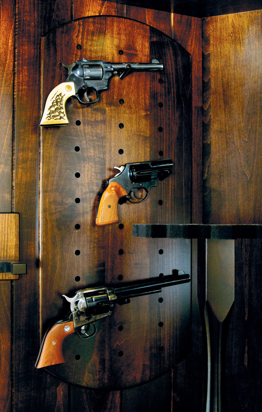 The Revolver - Corner Gun Cabinet with Rotating Gun Rack Carousel ...